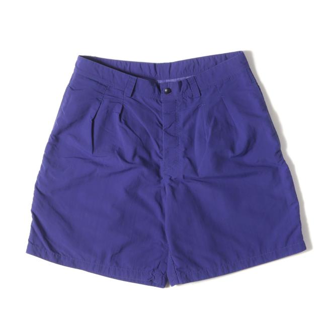 【希少 グッドコンディション】Patagonia パタゴニア パンツ サイズ:32 / 90s 波タグ ナイロン 2タック ショーツ (95年製) / ブルー / ボトムス ショートパンツ ズボン【メンズ】【中古】【K4486】