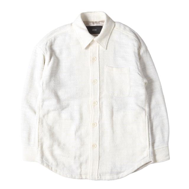 AKM エイケイエム ジャケット サイズ:S / 24SS ラメミックス ファンシー ツイード シャ ブルゾン (LAME MIX FANCY TWEED SHIRTS BLOUSON) / アイボリー / アウター 上着 羽織り【メンズ】【中古】【新品同様】【K4486】