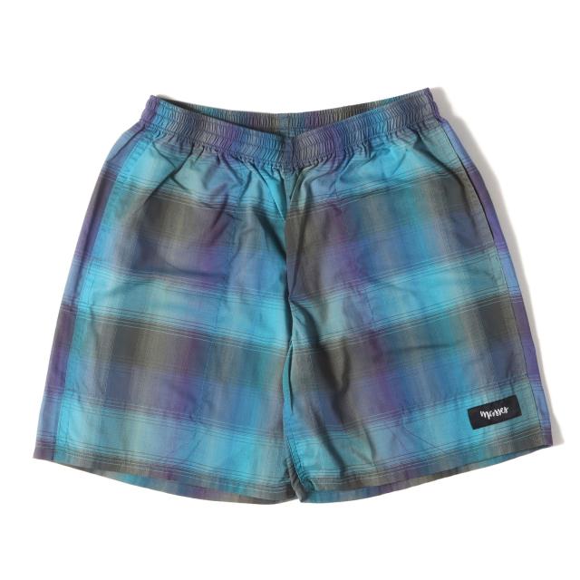 MASSES マシス パンツ サイズ:L / 24SS シャドーチェック イージーショーツ (SHORTS SHADOW) / ブルー / ボトムス ショートパンツ【メンズ】【中古】【美品】【K4487】