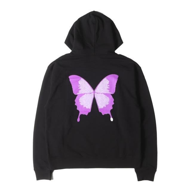 GOD SELECTION XXX ゴッド・セレクション・トリプルエックス パーカー サイズ:L 20AW VANISH バタフライ スウェットパーカー ブラック 黒 トップス フーディ コラボ【メンズ】【中古】【美品】【K4225】