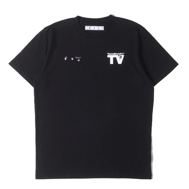 OFF-WHITE オフホワイト Tシャツ サイズ:XL / 21SS TVロゴ グラフィック クルーネック Tシャツ / ブラック 黒 / トップス カットソー 半袖【メンズ】【中古】【K4496】