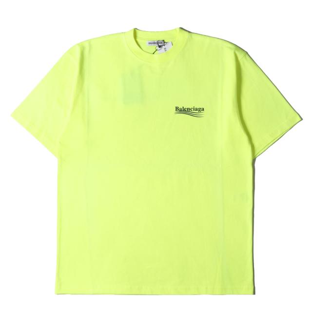 BALENCIAGA バレンシアガ Tシャツ サイズ:XS / 20SS キャンペーンロゴ オーバーサイズ クルーネック Tシャツ / イエロー / トップス カットソー 半袖【メンズ】【K4496】
