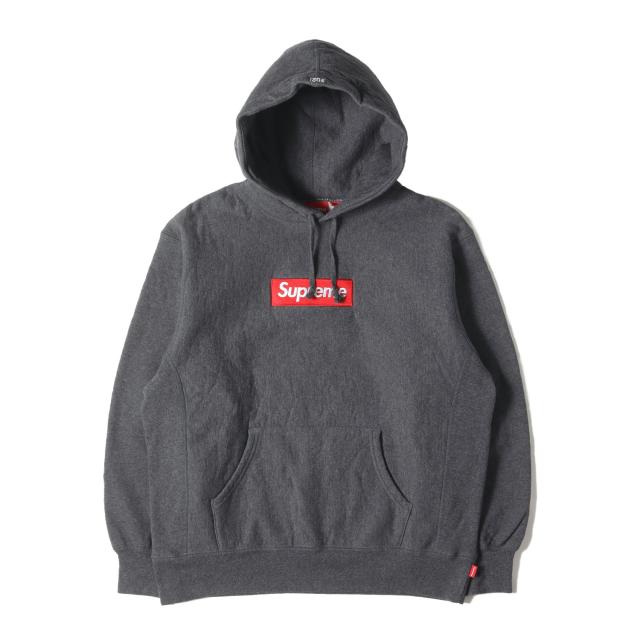 Supreme シュプリーム パーカー サイズ:S 21AW ボックスロゴ スウェットパーカー Box Logo Hooded Sweatshirt チャコール トップス フーディー プルオーバー【メンズ】【中古】【美品】【K4227】