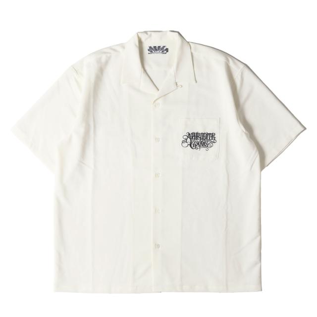 BUDSPOOL  バッズプール シャツ サイズ:XL / 舐達麻 APHRODITE GANG HOLDINGS クラシックロゴ オープンカラー 半袖 シャツ / オフホワイト 白 / トップス カジュアルシャツ【メンズ】【中古】【美品】【K4495】