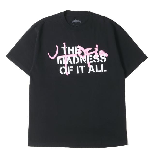 Travis Scott トラヴィス・スコット Tシャツ サイズ:L / 23SS SAINT MICHAEL UTOPIA グラフィック オーバーサイズ クルーネック Tシャツ / ブラック 黒 / トップス カットソー 半袖 / コラボ【メンズ】【中古】【美品】【K4498】