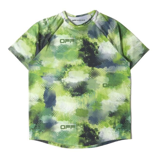 OFF-WHITE オフホワイト Tシャツ サイズ:XL / 21SS カモフラージュ ストレッチジャージー アクティブ Tシャツ / グリーン 迷彩 / トップス カットソー 半袖【メンズ】【中古】【美品】【K4498】