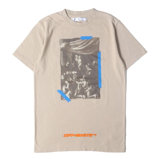 OFF-WHITE オフホワイト Tシャツ サイズ:S / 20AW 絵画 グラフィック クルーネック Tシャツ (CARAVAGGIO S/S SLIM TEE) / ベージュ / トップス カットソー 半袖【メンズ】【中古】【美品】【K4498】