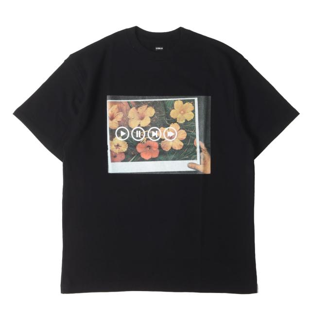 SEQUEL シークエル Tシャツ サイズ:L / 22SS フラワー グラフィック クルーネック Tシャツ / ブラック 黒 / トップス カットソー 半袖【メンズ】【K4498】