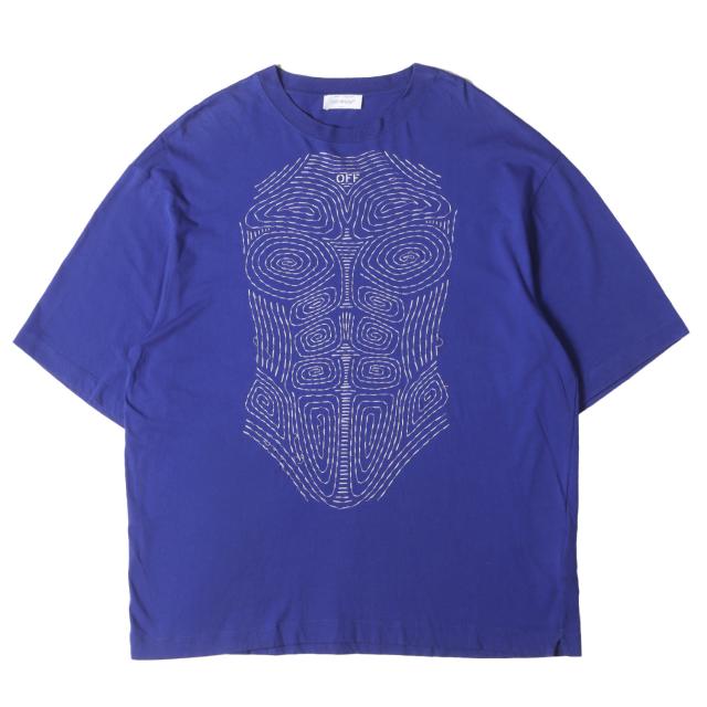 OFF-WHITE オフホワイト Tシャツ サイズ:XXL / 23SS ボディー ステッチ クルーネック Tシャツ (Body Stitch Tee) / ブルー / トップス カットソー 半袖【メンズ】【中古】【K4498】
