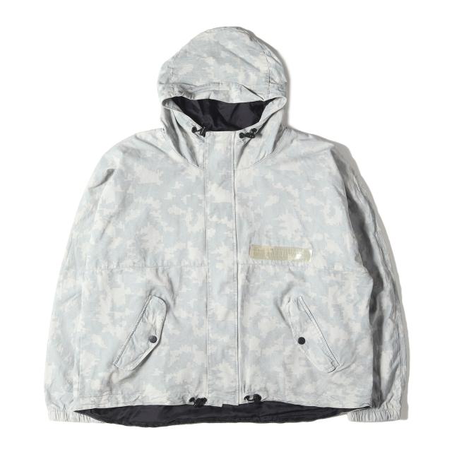 STUSSY ステューシー ジャケット サイズ:XL 00s デジカモ柄 ミリタリー ワイド フードジャケット USA製 グレーカモ 迷彩 アウター ブルゾン 上着【メンズ】【中古】【K4224】