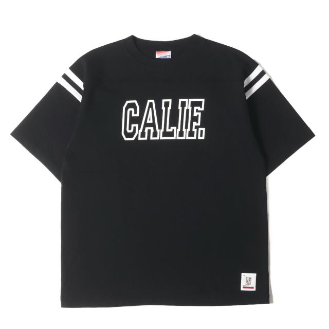 STANDARD CALIFORNIA スタンダードカリフォルニア Tシャツ サイズ:L / ラインリブ フットボール Tシャツ (SD Football T) / ブラック 黒 / トップス カットソー 半袖 / 日本製【メンズ】【中古】【美品】【K4498】