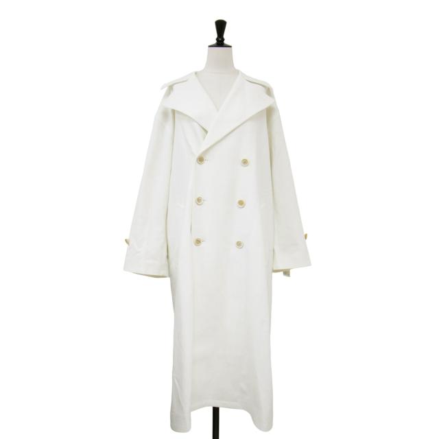 Whim Gazette ウィムガゼット コート オフホワイト 白 サイズ:FREE / 24春夏 コットン シルク ロングコート / トレンチコート オーバーサイズ ネップ / アウター ジャケット 上着 羽織り【レディース】【K4499】