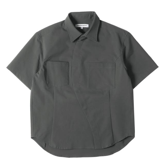 PARANOID パラノイド シャツ サイズ:M / 24SS パネルライン 半袖 シャツ (Panel Line Shirt 24SS006_09) / グレー / 日本製 / トップス カジュアルシャツ【メンズ】【中古】【K4501】