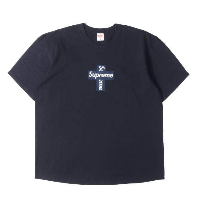 Supreme シュプリーム Tシャツ サイズ:XL / 20AW クロスBOXロゴ クルーネック Tシャツ (Cross Box Logo Tee) / ネイビー 紺 / トップス カットソー 半袖【メンズ】【中古】【K4501】