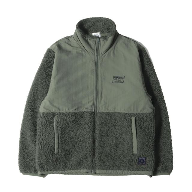M&M ジャケット サイズ:M 21AW フリースボア スタンドカラー ジップジャケット SHEEPBORE FLEECE STAND JACKE オリーブ アウター ブルゾン 上着【メンズ】【中古】【K4237】