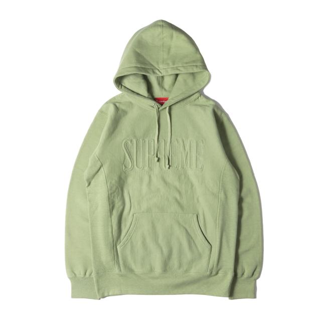 Supreme シュプリーム パーカー サイズ:M ブランドロゴ刺繍 スウェットパーカー Embroidered Outline Hooded Sweatshirt セージ トップス フーディー【メンズ】【K4236】
