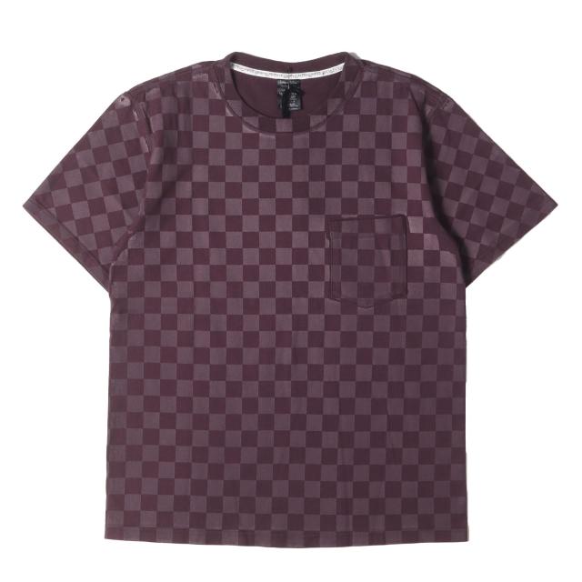 NUMBER (N)INE ナンバーナイン Tシャツ サイズ:3 / THE LONESOME HEROES期 チェッカープリント ポケット Tシャツ (デッドストック) / パープル / 00年代 アーカイブ / トップス カットソー 半袖【メンズ】【K4502】