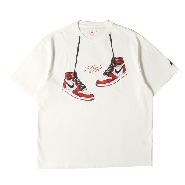 NIKE ナイキ Tシャツ サイズ:XL / 22AW AIR JORDAN 1 CHICAGO プリント Tシャツ (1985 TEE) / オフホワイト 白 / トップス カットソー 半袖【メンズ】【中古】【新品同様】【K4503】