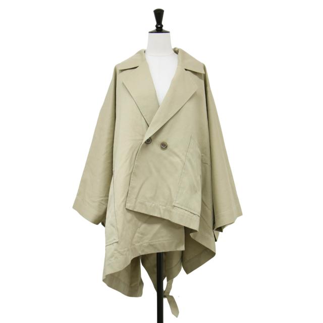 rito structure リトストラクチャー コート ベージュ サイズ:2(M) / 23春夏 コットン ヘンプ ミリタリー アシンメトリック コート / ポンチョ スリット ワイド / アウター ジャケット 上着 羽織り【レディース】【中古】【K4505】