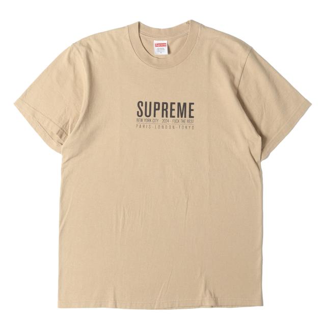 Supreme シュプリーム Tシャツ サイズ:S / 24SS ブランドロゴ クルーネック Tシャツ (Paris Tee) / カーキ / トップス カットソー 半袖【メンズ】【中古】【美品】【K4509】