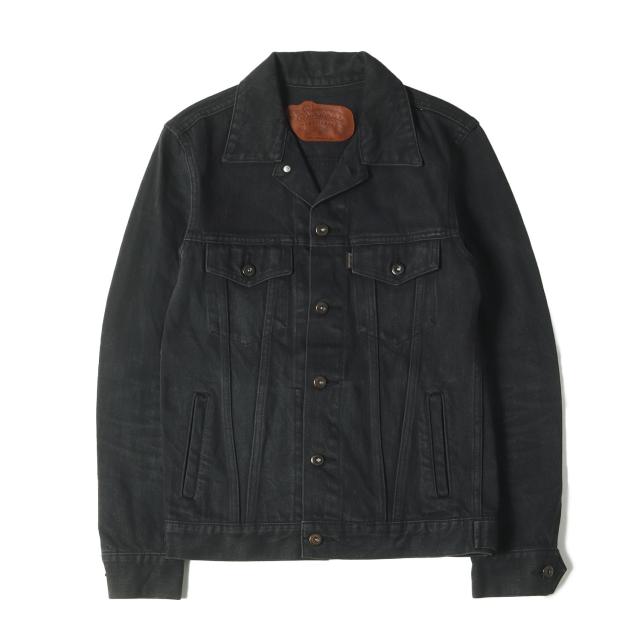 SUNDINISTA EXPERIENCE サンディニスタ エクスペリエンス ジャケット サイズ:S ワッペン付き 3rdタイプ デニムジャケット OUTLAW ブラック 黒 アウター ブルゾン 上着【メンズ】【中古】【K4235】
