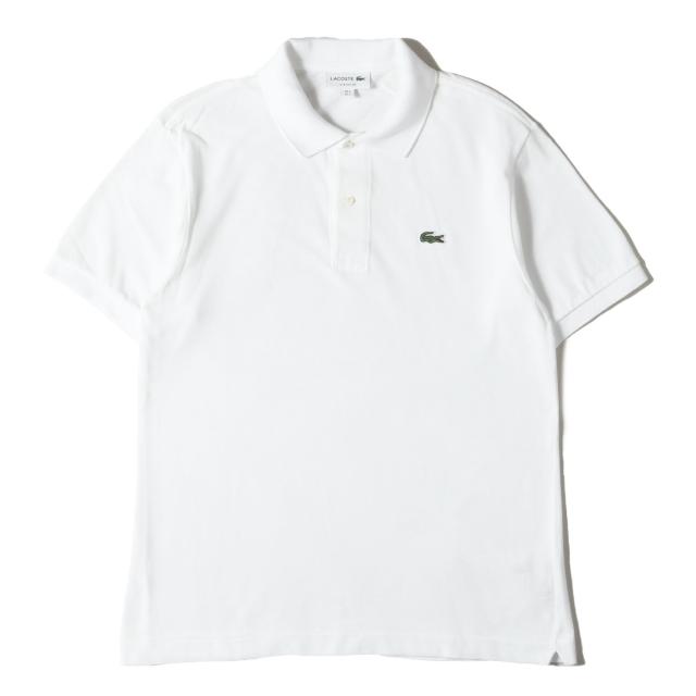 LACOSTE ラコステ ポロシャツ サイズ:US S / ワンポイント ワニ ワッペン 刺繍 ピケ ポロシャツ (L1212AL) / CLASSIC FIT / MADE IN JAPAN / ホワイト 白 / トップス 半袖【メンズ】【中古】【美品】【K4510】