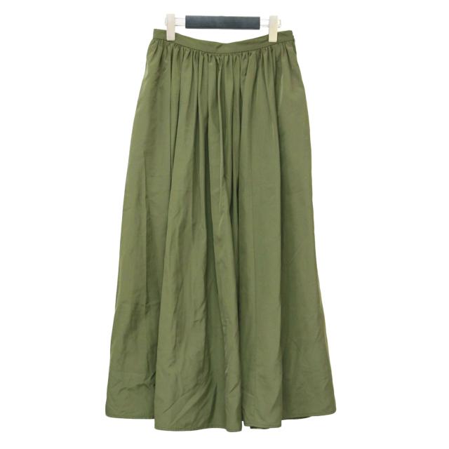 FLORENT フローレント スカート カーキ サイズ:34(S) / 24秋冬 タフタ ロング スカート / ギャザー ボリューム ポリエステル / 日本製 / ボトムス【レディース】【中古】【美品】【K4510】