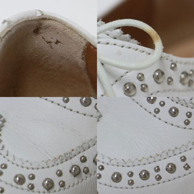 Churchs チャーチ シューズ ホワイト 白 サイズ:35.5(22.5cm) / バーウッド メット ウィングチップ レースアップ シューズ / BURWOOD MET / ドレスシューズ スタッズ付き / カーフレザー / イタリア製 / ブランド 靴【レディース】【中古】【K4510】