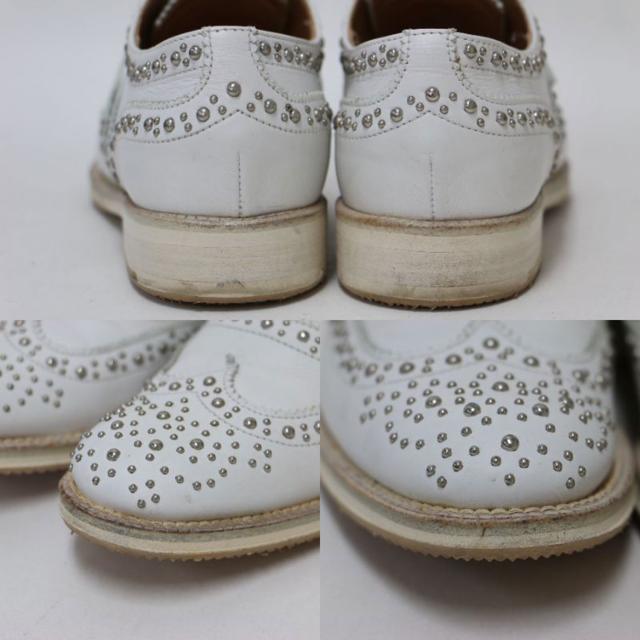 Churchs チャーチ シューズ ホワイト 白 サイズ:35.5(22.5cm) / バーウッド メット ウィングチップ レースアップ シューズ / BURWOOD MET / ドレスシューズ スタッズ付き / カーフレザー / イタリア製 / ブランド 靴【レディース】【中古】【K4510】