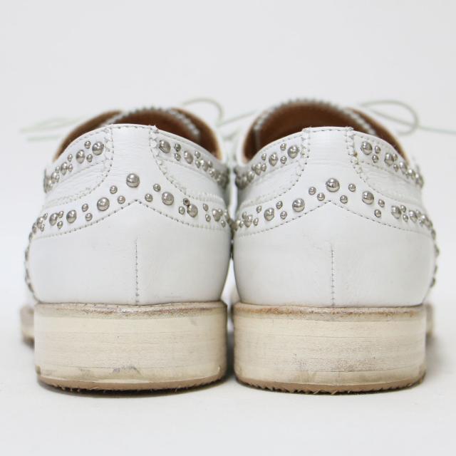 Churchs チャーチ シューズ ホワイト 白 サイズ:35.5(22.5cm) / バーウッド メット ウィングチップ レースアップ シューズ / BURWOOD MET / ドレスシューズ スタッズ付き / カーフレザー / イタリア製 / ブランド 靴【レディース】【中古】【K4510】