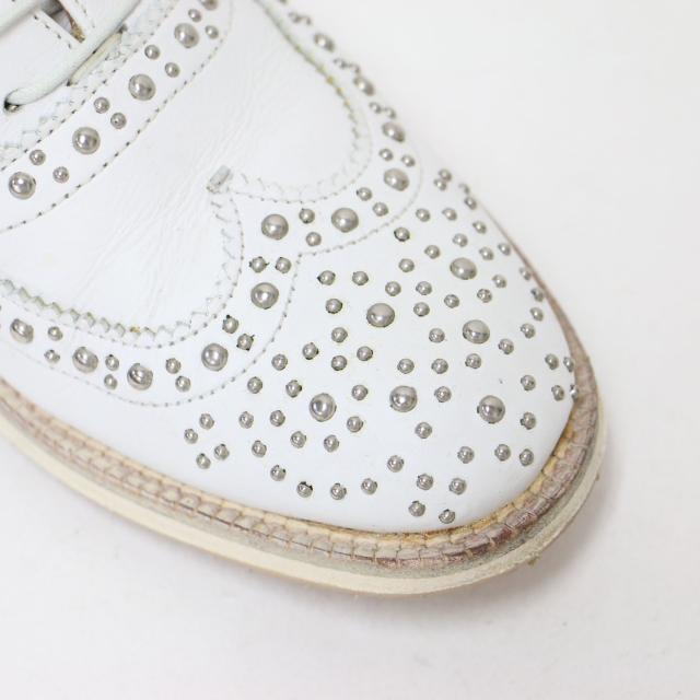 Churchs チャーチ シューズ ホワイト 白 サイズ:35.5(22.5cm) / バーウッド メット ウィングチップ レースアップ シューズ / BURWOOD MET / ドレスシューズ スタッズ付き / カーフレザー / イタリア製 / ブランド 靴【レディース】【中古】【K4510】