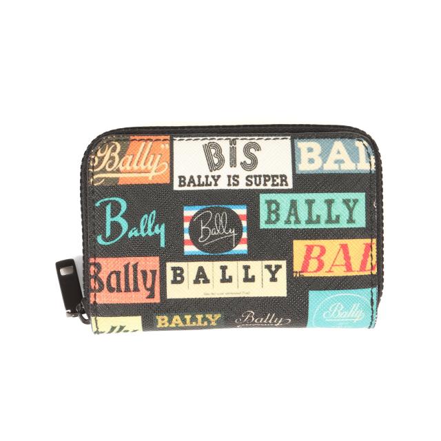 BALLY バリー マルチロゴ ケース / Multi logo Coin purse / MADE IN ITALY / ブラック マルチカラー / イタリア製 / ブランド ファッション アイテム 小物【メンズ】【中古】【K4512】