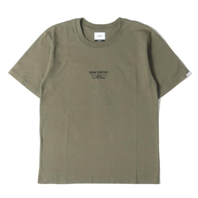 WTAPS ダブルタップス Tシャツ サイズ:S / 21SS URBAN TERRITORYロゴ クルーネック Tシャツ (FABRICATION TEE) / オリーブドラブ / トップス カットソー 半袖【メンズ】【中古】【美品】【K4513】
