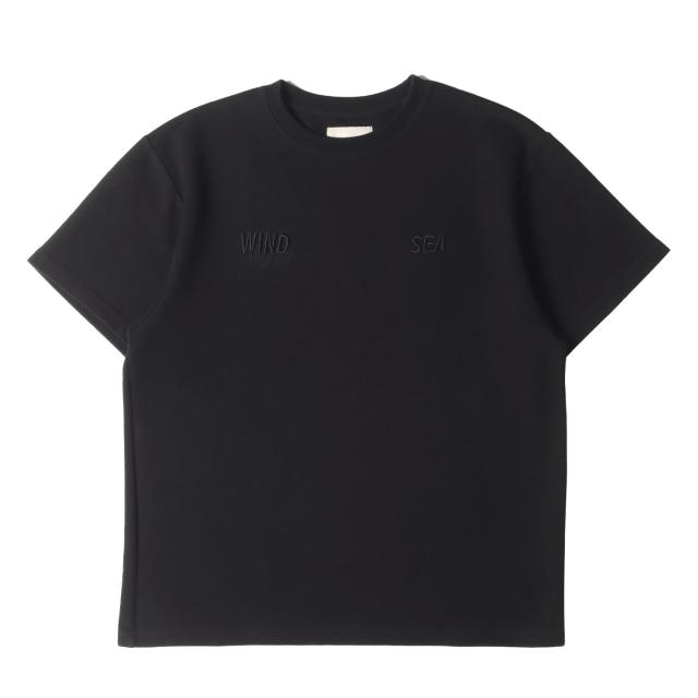 WIND AND SEA ウィンダンシー Tシャツ サイズ:L / 24SS ブランドロゴ 刺繍 ポンチ Tシャツ / ブラック 黒 / トップス カットソー 半袖【メンズ】【中古】【K4513】