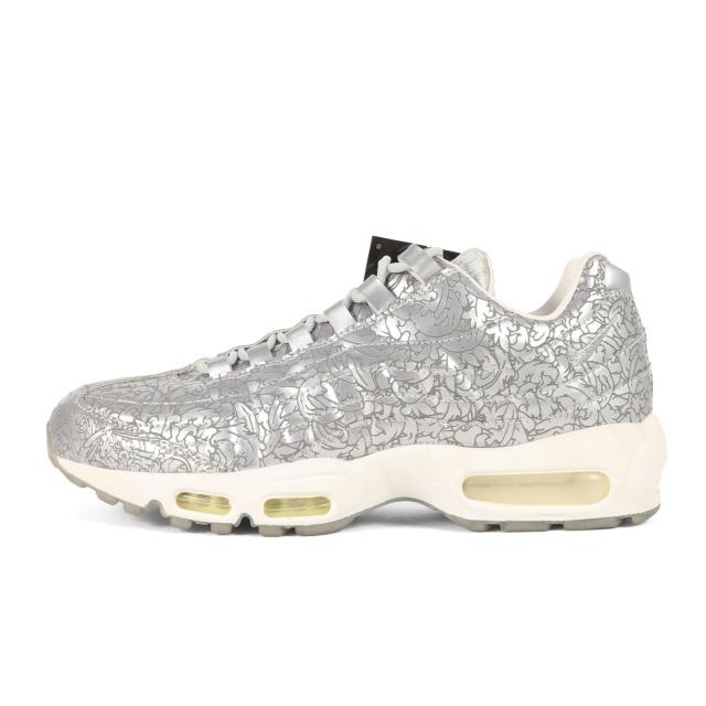 NIKE ナイキ ピュアプラチナム / メタリックシルバー サイズ:US10(28.0cm) | AIR MAX 95 ANNIVERSARY QS (818721-001) | エアマックス95 20周年 アニバーサリー レーザー加工 | ローカット スニーカー シューズ 靴【メンズ】【K4524】