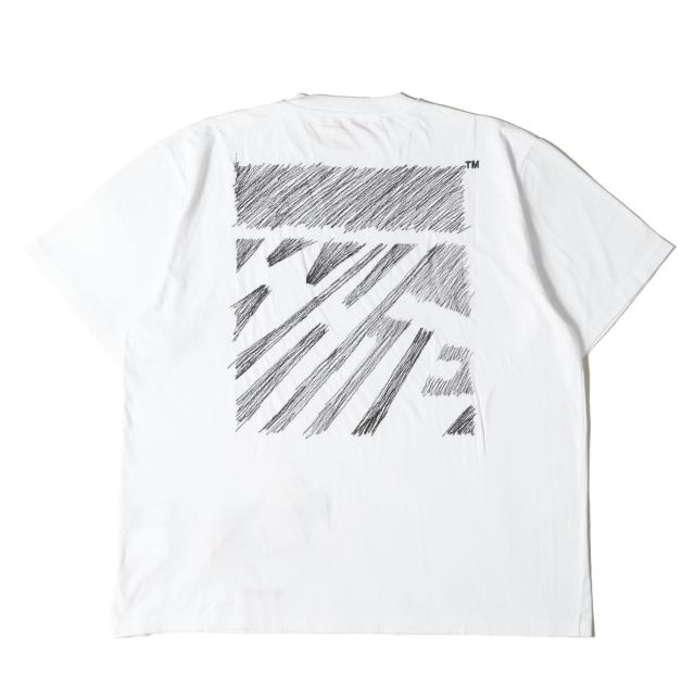 OFF-WHITE オフホワイト Tシャツ サイズ:M / 23SS アイコンマーク刺繍 オーバーサイズ クルーネック Tシャツ (Scribble Diag Over S/S Tee) / ホワイト 白 / トップス カットソー 半袖【メンズ】【K4519】