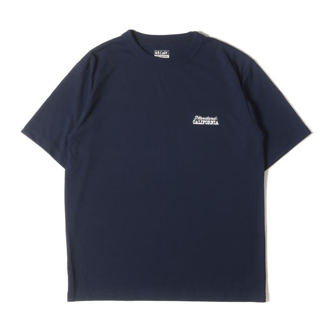 STANDARD CALIFORNIA スタンダードカリフォルニア Tシャツ サイズ:L / テック ドライ ワンポイント ロゴ Tシャツ (SD TECH DRY LOGO T) / ネイビー 紺 / トップス カットソー 半袖【メンズ】【中古】【美品】【K4520】