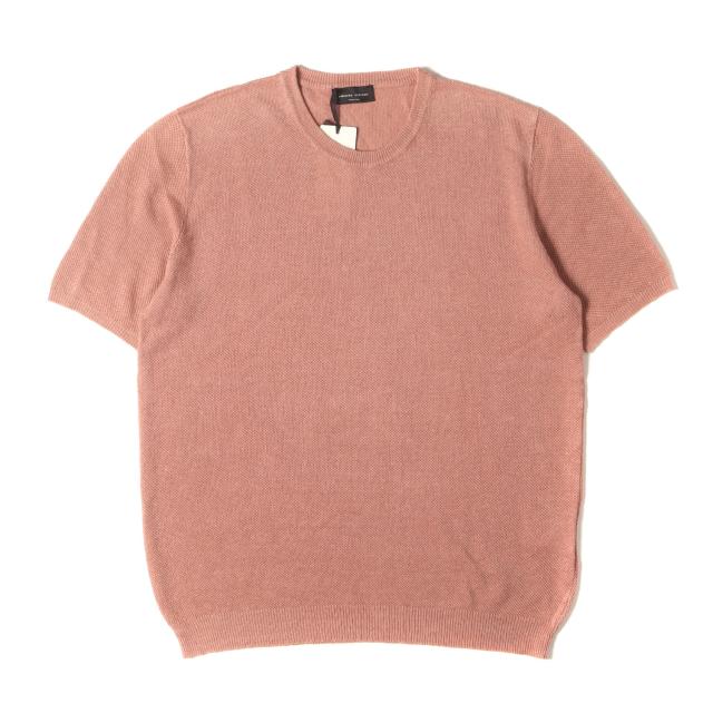 ROBERTO COLLINA ロベルトコリーナ Tシャツ サイズ:50 / 24SS 鹿の子 リネン Tシャツ (LINEN PIQUE TEE 116-01-0664) / MADE IN ITALY / ベビーピンク / トップス カットソー 半袖【メンズ】【K4520】