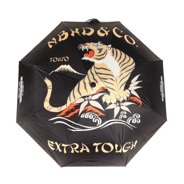 NEIGHBORHOOD ネイバーフッド 24SS タイガーデザイン 折りたたみ傘 / アンブレラ (TIGERPRINT FOLDING UMBRELLA) / ブラック 黒 / ファッション アイテム 雑貨 小物【メンズ】【中古】【美品】【K4522】