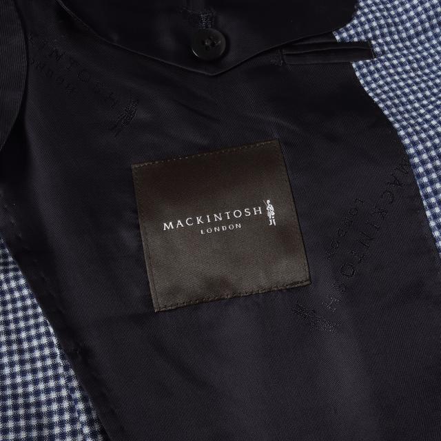 MACKINTOSH マッキントッシュ ジャケット サイズ:92-78-170 / ギンガムチェック スーパー120S ウール 2B テーラード ジャケット (G1D31-305) / MADE IN JAPAN / ブルー系 / アウター ブレザー 上着【メンズ】【中古】【K4522】