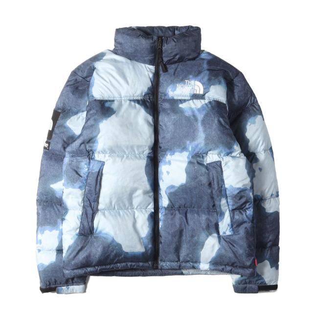 Supreme シュプリーム ジャケット サイズ:M 21AW THE NORTH FACE ブリーチド デニム プリント ヌプシ ダウンジャケット (Bleached Denim Print Nuptse Jacket) インディゴ アウター ブルゾン 上着【メンズ】【中古】【K4259】