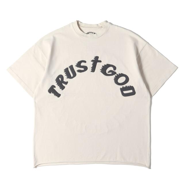 CACTUS PLANT FLEA MARKET カクタス プラント フリー マーケット Tシャツ サイズ:M / Kanye West Trust God Sunday Service 発泡プリント ヘビー Tシャツ / ベージュ / トップス カットソー 半袖 / コラボ【メンズ】【中古】【美品】【K4523】