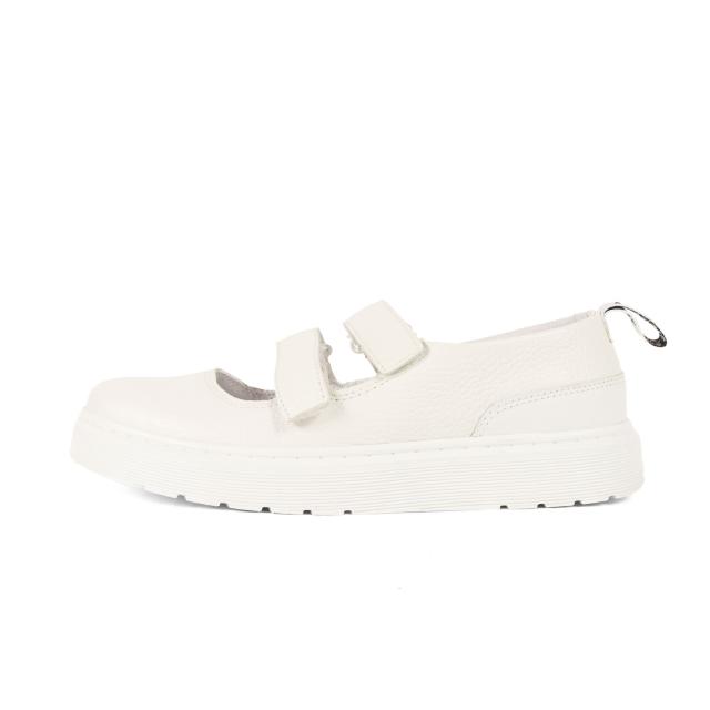 Dr.Martens ドクターマーチン サイズ:WOMEN UK7(26.0cm) | メリージェーン レザー シューズ (MAE) | ホワイト 白 | ブランド 靴 ベルクロ ストラップ【メンズ】【中古】【K4526】