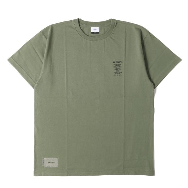 WTAPS ダブルタップス Tシャツ オリーブドラブ サイズ:S | 24SS ブランドロゴ クルーネック Tシャツ (INGREDIENTS / SPEC / SS / COTTON) | トップス カットソー 半袖【メンズ】【K4538】