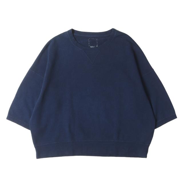 visvim ビズビム スウェット インディゴ サイズ:3 | 23SS Ron Herman 藍染め 5分袖 スウェットシャツ (AMPLUS SB SWEAT S/S N.D.) | トップス トレーナー | 日本製【メンズ】【中古】【K4538】