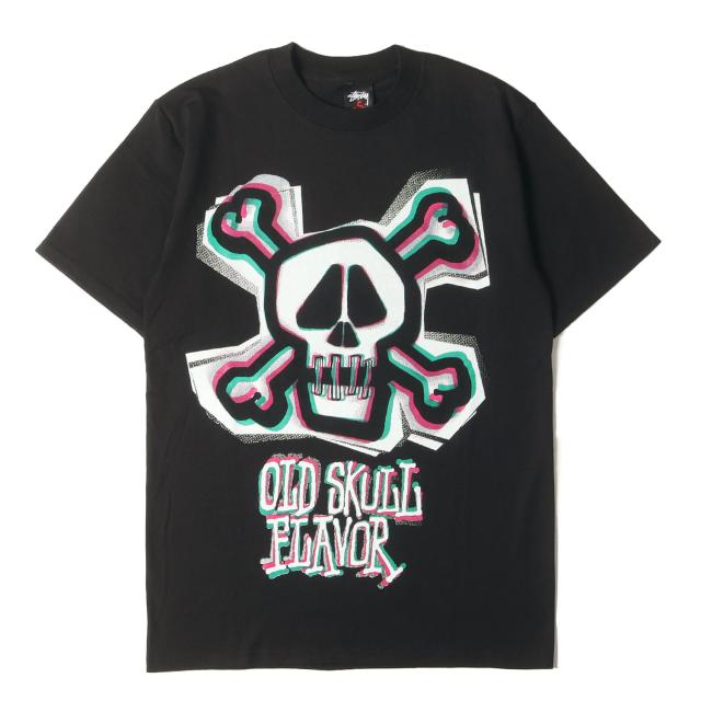 STUSSY ステューシー Tシャツ ブラック 黒 サイズ:S | スカルボーン グラフィック クルーネック Tシャツ | トップス カットソー 半袖 【メンズ】【中古】【新品同様】【K4538】