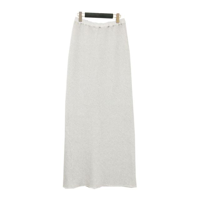 FRAMe WORK フレームワーク スカート ライトグレー サイズ:38(M) | 25春夏 ワッフル ストレート スカート | マキシ丈 ウエストゴム コットン | 日本製 | ボトムス【レディース】【中古】【美品】【K4528】