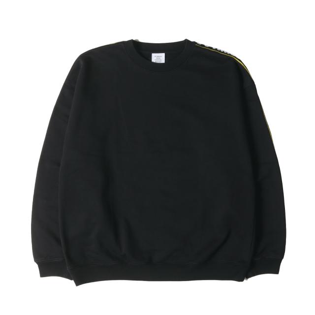 VETEMENTS ヴェトモン スウェット サイズ:S 20AW ロゴテープ デザイン オーバーサイズ スウェットシャツ (Logo Tape Sweatshirt) ブラック 黒 トップス トレーナー【メンズ】【中古】【K4281】
