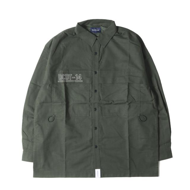 DESCENDANT ディセンダント シャツ サイズ:2 22SS パナマクロス オーバーサイズ フィッシングシャツ (PANAMA FISHING LS SHIRT) オリーブドラブ トップス カジュアルシャツ 長袖【メンズ】【K4265】