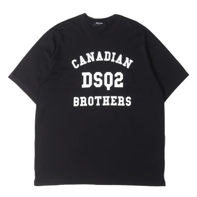 DSQUARED2 ディースクエアード Tシャツ ブラック 黒 サイズ:XL| 22AW グラフィックロゴ クルーネック Tシャツ (S74GD1037 S23009) | Slouch Fit | トップス カットソー 半袖【メンズ】【中古】【美品】【K4533】